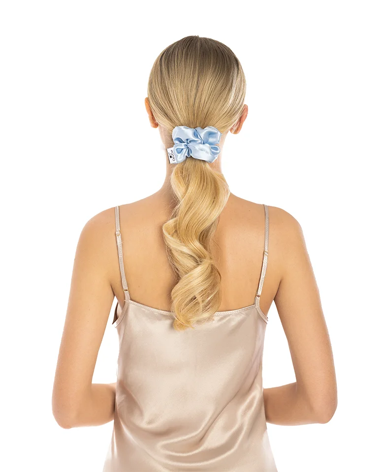 Silk scrunchie baby blue Cat Cat The world of premium silk clothes and accessories